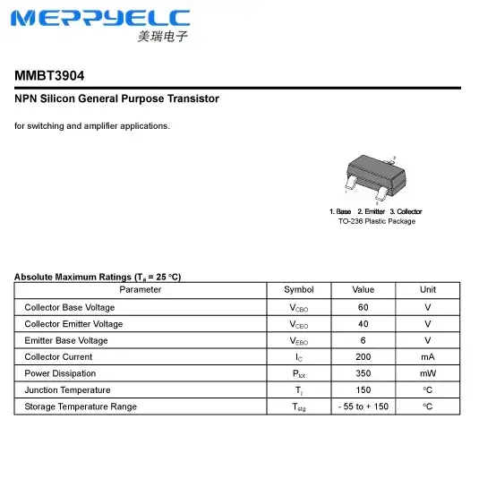 MMBT3904 Datasheet Breakdown - blog - Onzuu
