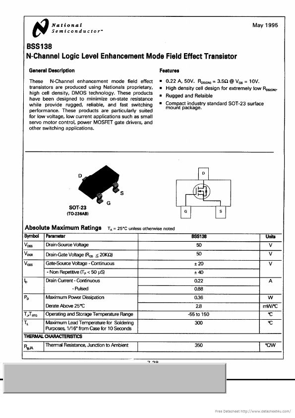BSS138 N-Channel MOSFET